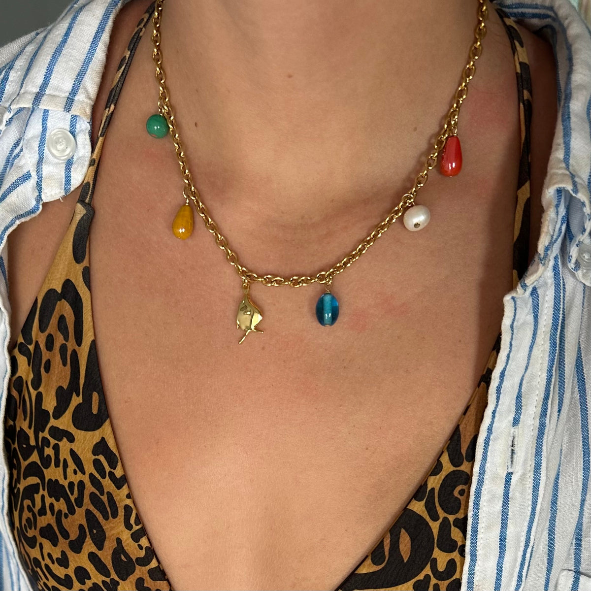 Fiona Charm Necklace- GOLD – Briwok