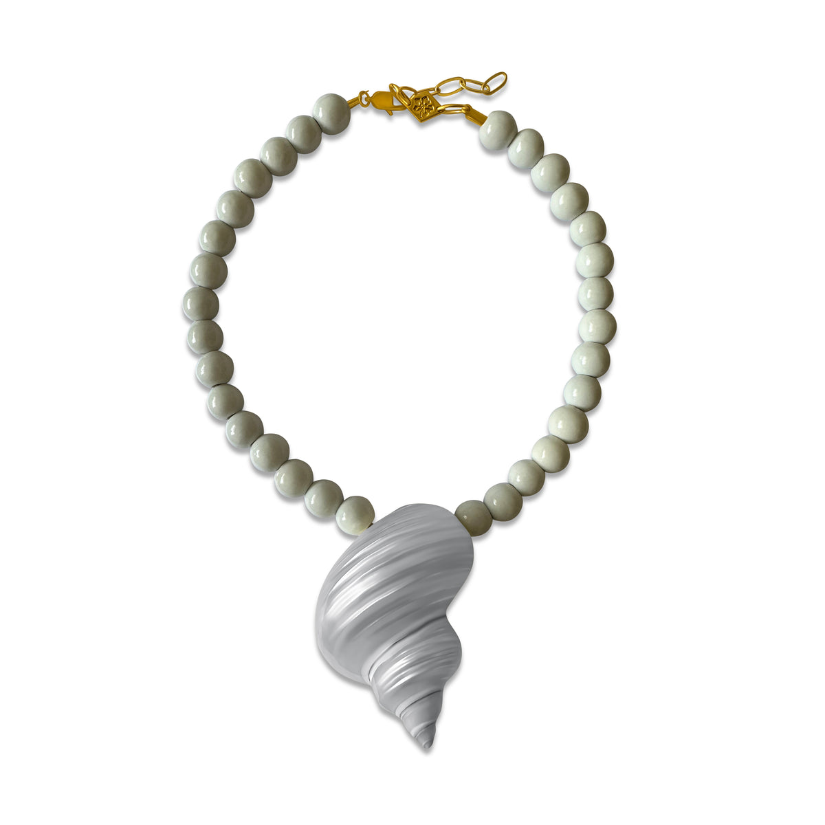 Emma Shell Necklace- White – Briwok
